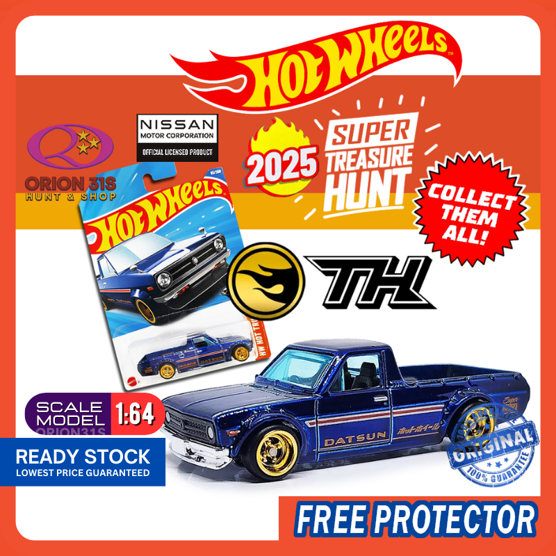 Hot Wheels 2025 HW Hot Trucks 1975 Datsun Sunny Truck (B120) Super Treasure Hunt STH Diecast 1/ ...