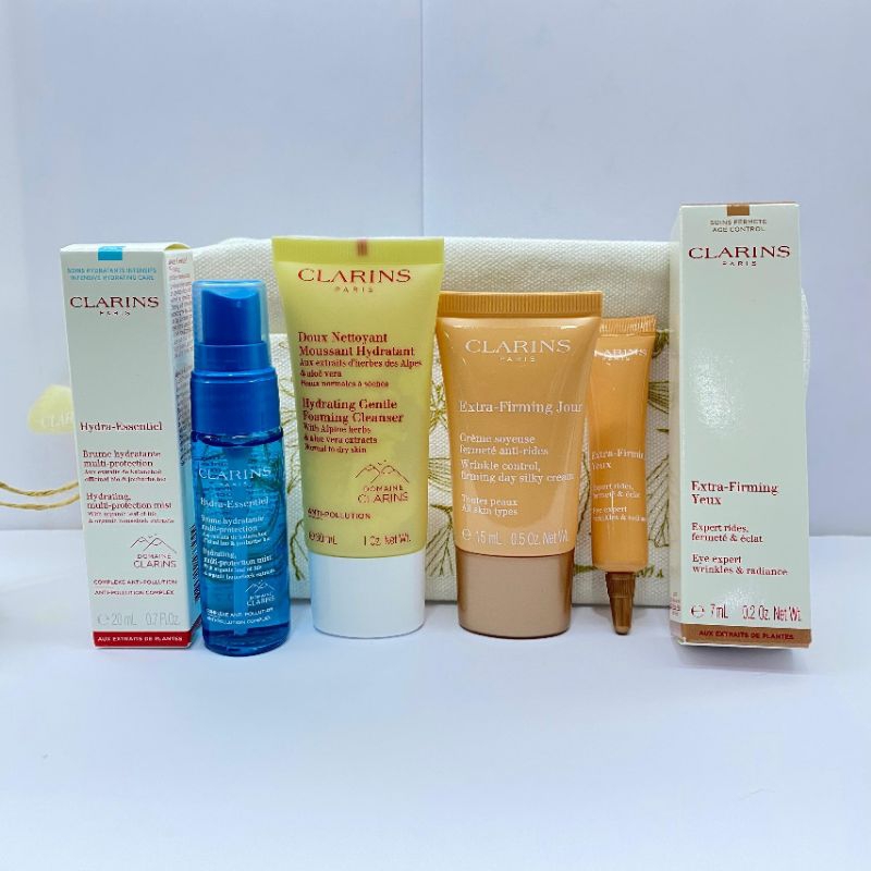 CLARINS SKINCARE SET TRAVEL 4 ITEM | Shopee Malaysia