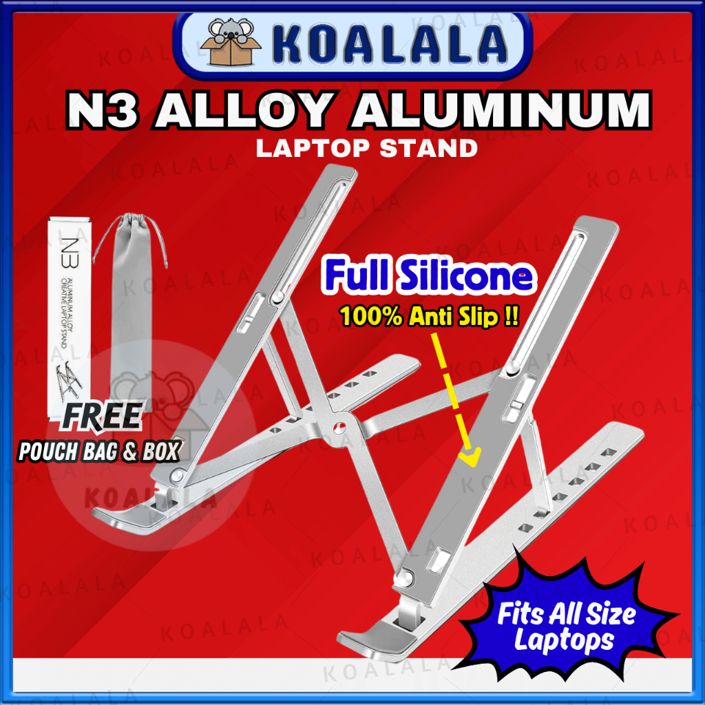 Aluminium Laptop Stand Rak Atas Meja Notebook Stand Foldable Laptop ...