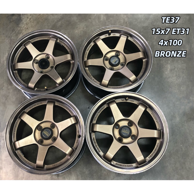 USED RIM TE37 15 INCH FOR MYVI ALZA SAGA FLX BLM WIRA HONDA HATCHBACK CITY JAZZ VIOS YARIS ...