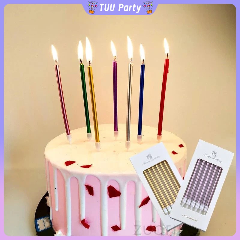 6PCS Colorful Candle in Box Birthday Wedding Anniversary Cake ...