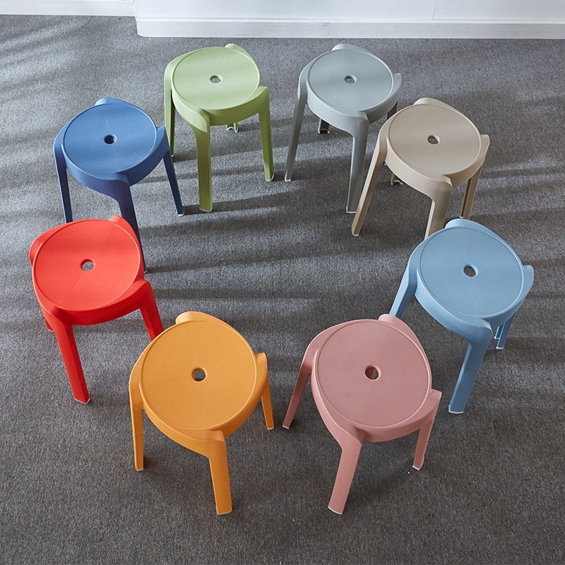 Plastic Stool Household Stackable Cyclone Stool Simple Living Room ...