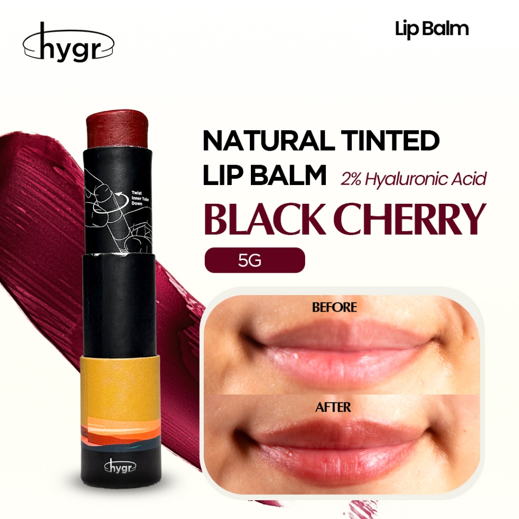 [Black Cherry] Natural Tinted Lip balm hHndmade Moisturizing Balm Bibir ...