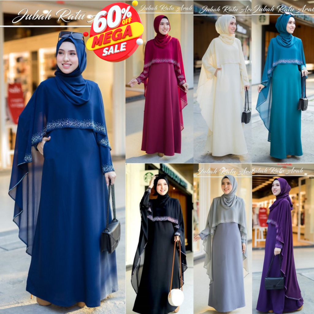 JUBAH RATU ARAB | JUBAH CAPE QUEEN | JUBAH PERMAISURI | DRESS ABAYA ...