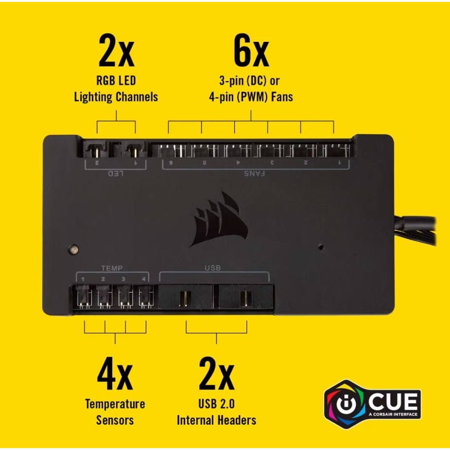 (Bundle Stock) CORSAIR iCUE COMMANDER PRO Lighting Hub Node Pro Smart RGB Lighting and Fan Speed ...