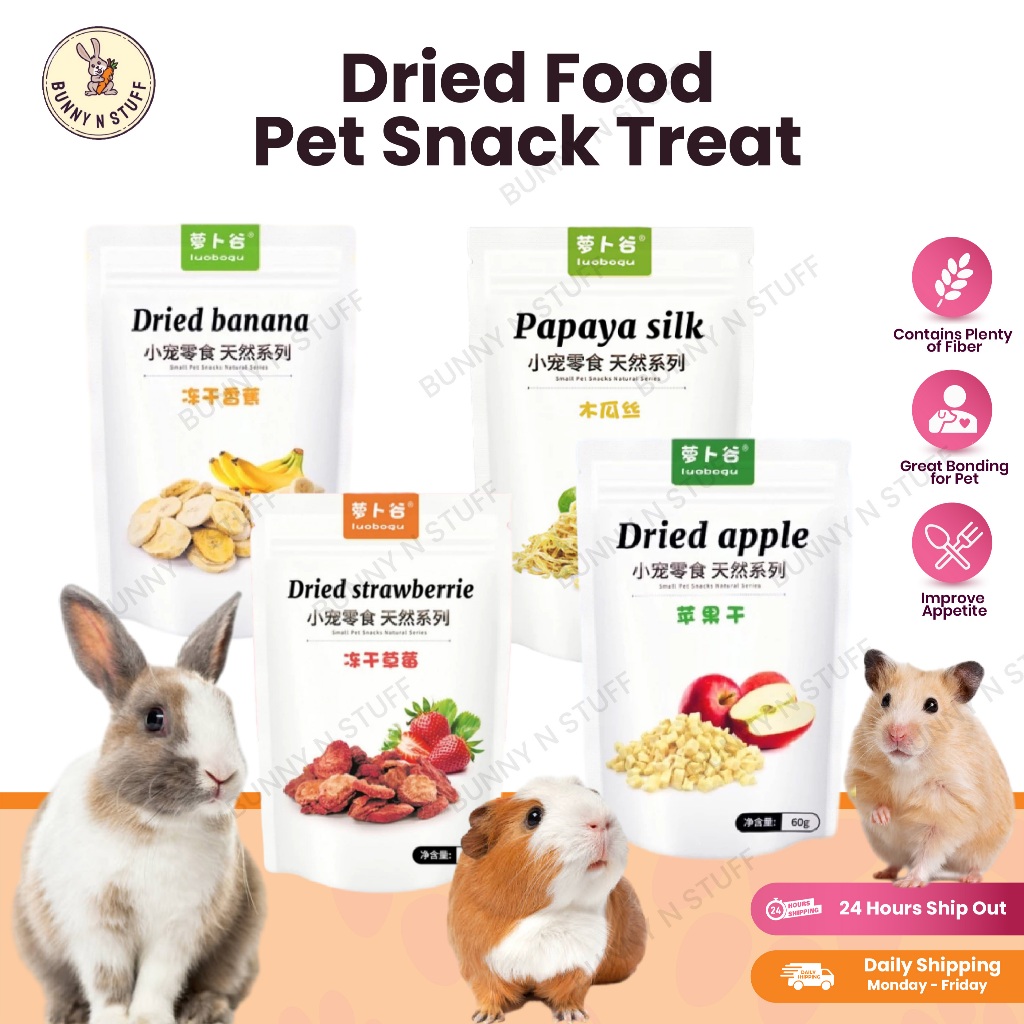 Pet Dried Apple Dried Banana Dried Strawberry 🍎Rabbit Hamster Guinea ...