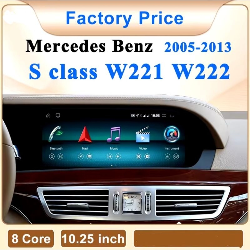 Wireless Android Auto CarPlay 10.25inch For Mercedes S Class W221 NTG3.0 3.5 Video Player ...