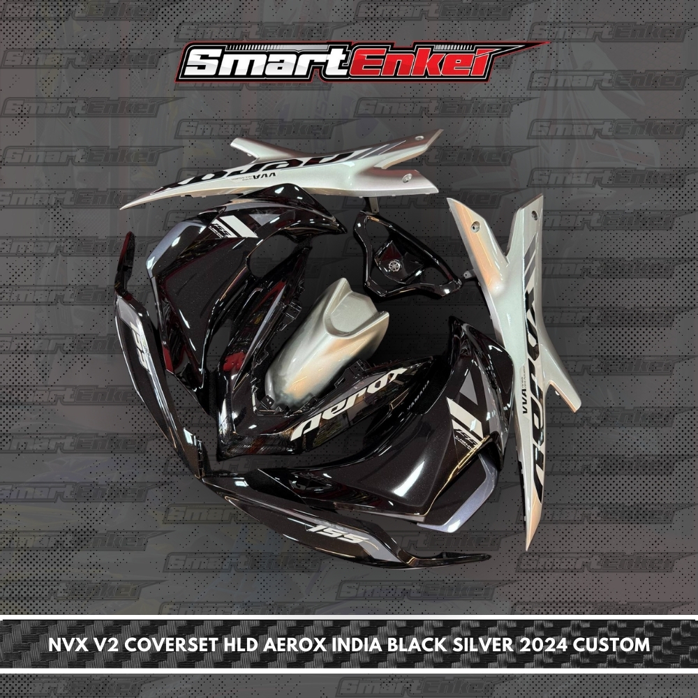 HLD-NVX V2 COVERSET HLD AEROX INDIA BLACK SILVER 2024 CUSTOM | Shopee ...