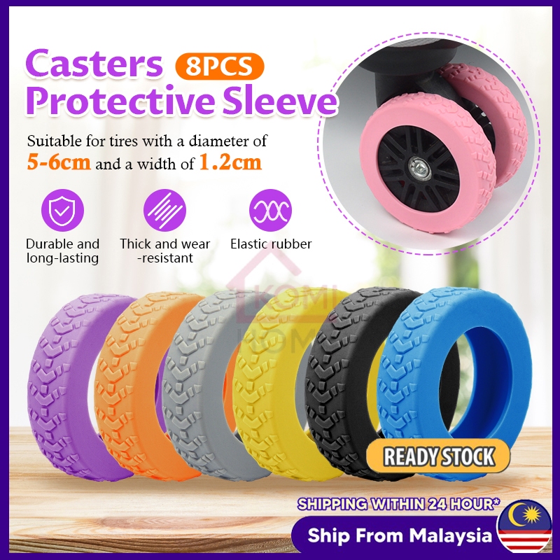8 Pieces of Luggage Covers Trolley Silent Caster Covers Protect Casters ...