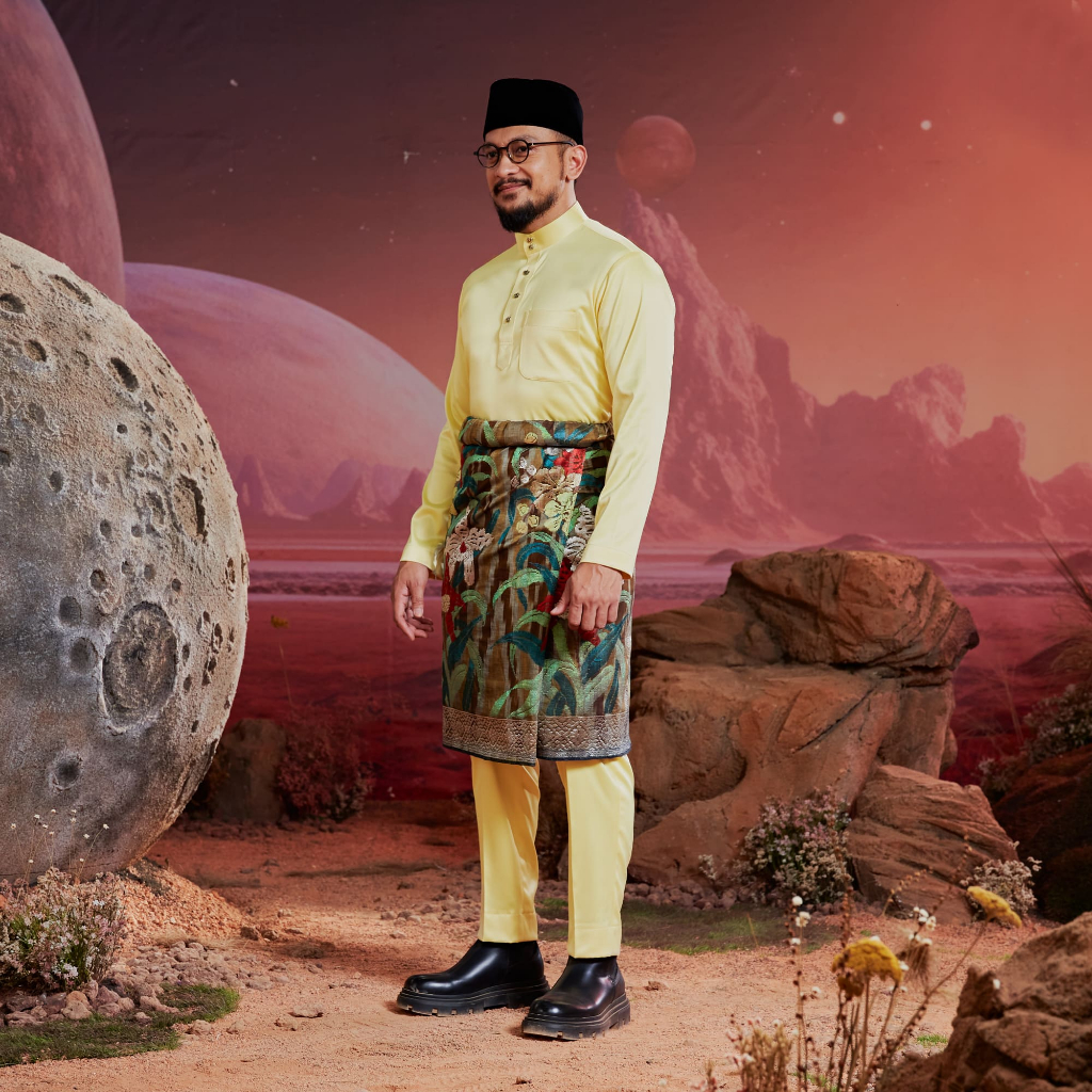 Tema Oren & Kuning PLUS SIZE - Baju Melayu Tailored Fit Bulan Bintang ...