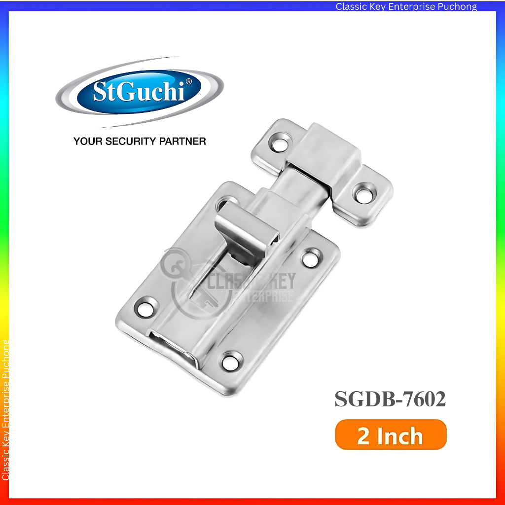 St Guchi Square Bolt Latch Model SGDB-7602 Stainless Steel SUS 201 ...