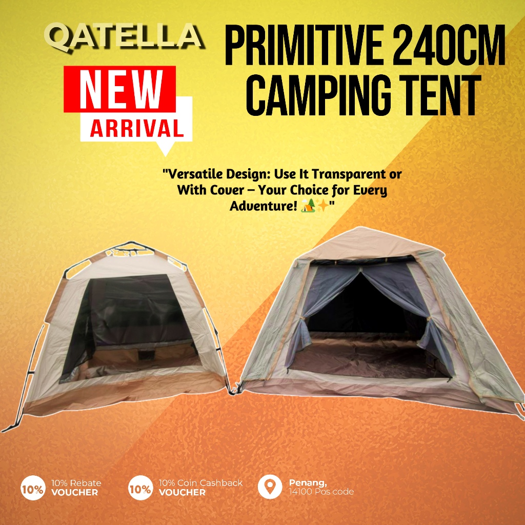 Khemah Camping Outdoor Tent for 3-4/6-8 Persons Camping Tent Family ...