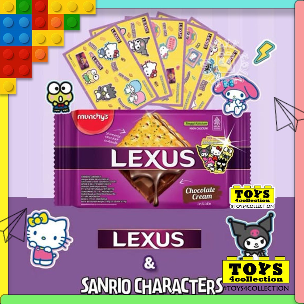 Munchy's Lexus Biscuits 190g Free Sanrio Stickers Chocolate Cream ...