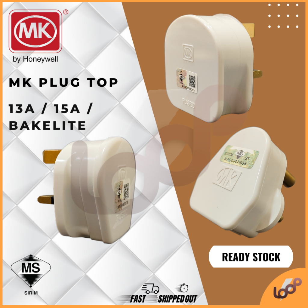 [READY STOCK] MK PLUG TOP 13A / 15A PLUG TOP / 13A BAKELITE PLUG TOP ...