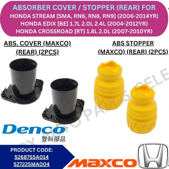 ABSORBER MOUNTING BUSH, COVER, STOPPER (REAR) FOR HONDA STREAM [RN6 ...