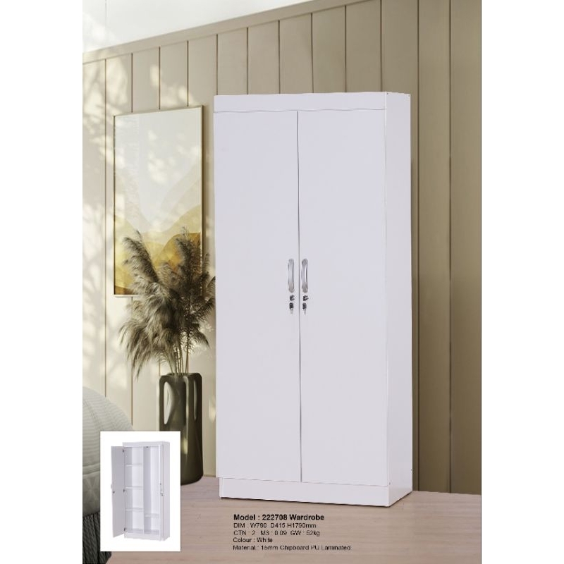 [6FTx2.5FT] Wardrobe 2Door with lock Almari Baju 2Pintu berkunci Almari ...