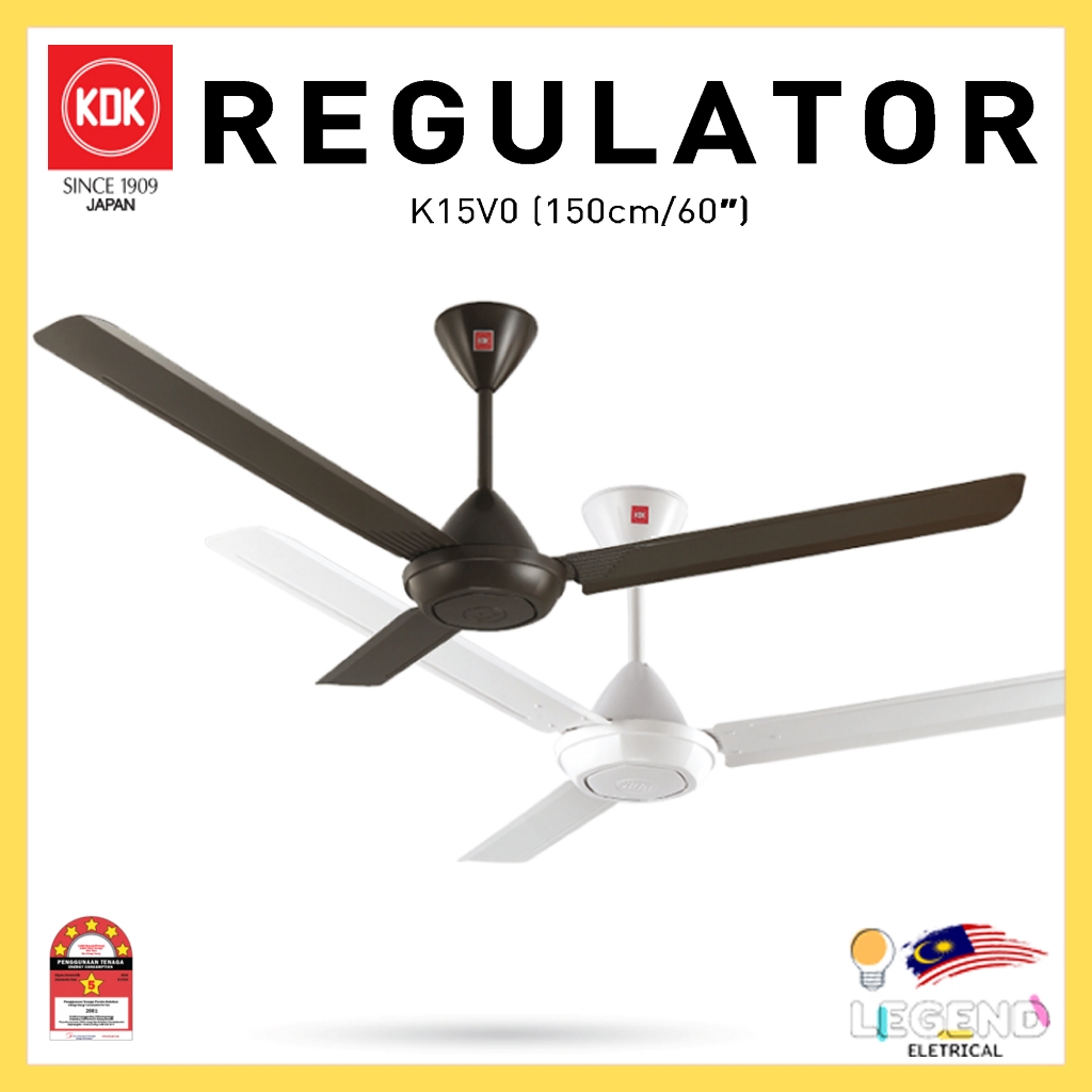 [2 UNITS] KDK K15V0 TWIN PACK REGULATOR CEILING FAN (150CM/60″) WHITE ...