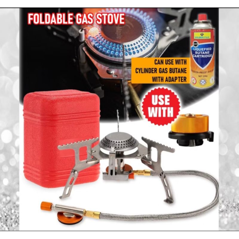 Camping Portable Folding Gas Mini Stove Compact Stove Cooking with ...