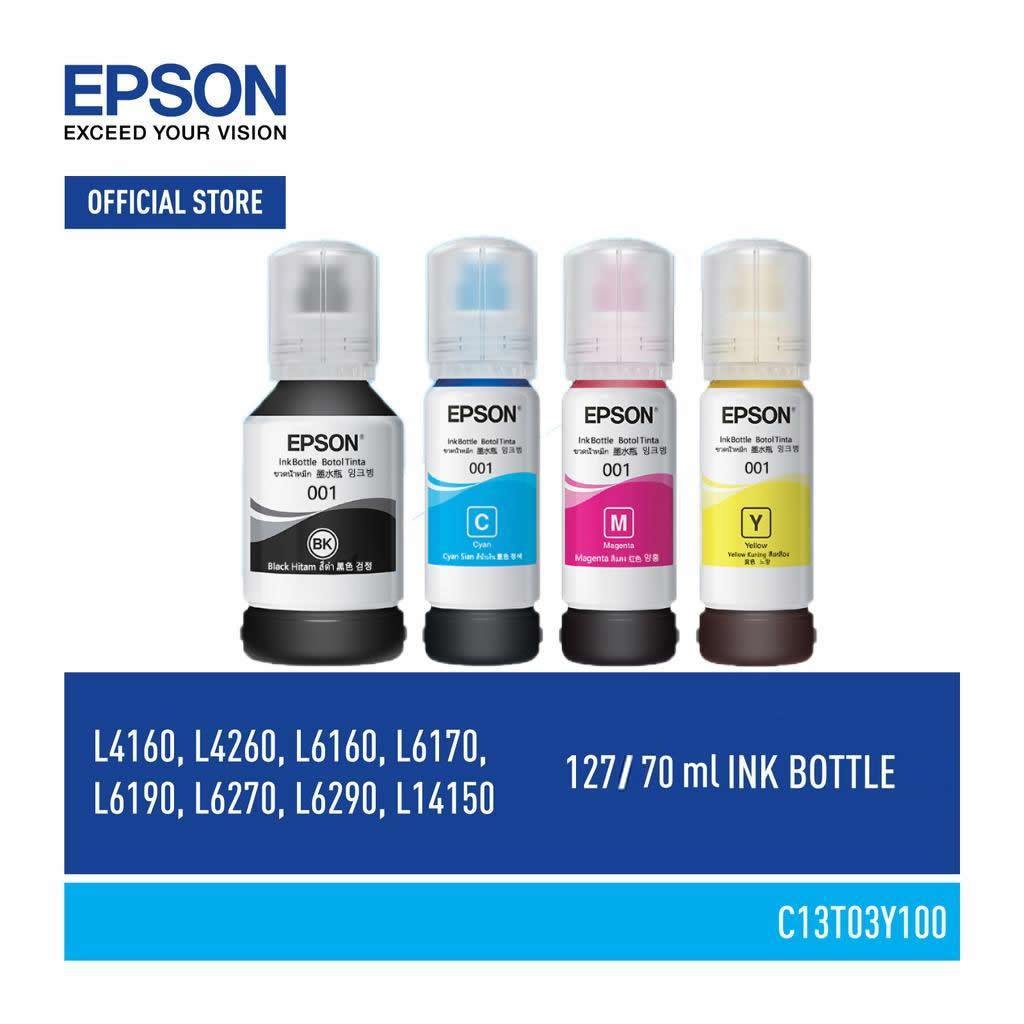 ORIGINAL Epson Ink 001 - L4150 L4160 L6160 L6170 L6190 Black Y100 Y200 ...