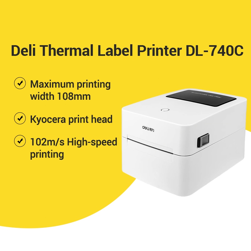 Deli A6 Thermal Printer Waybill DL-740C Kyocera print head & High-speed ...