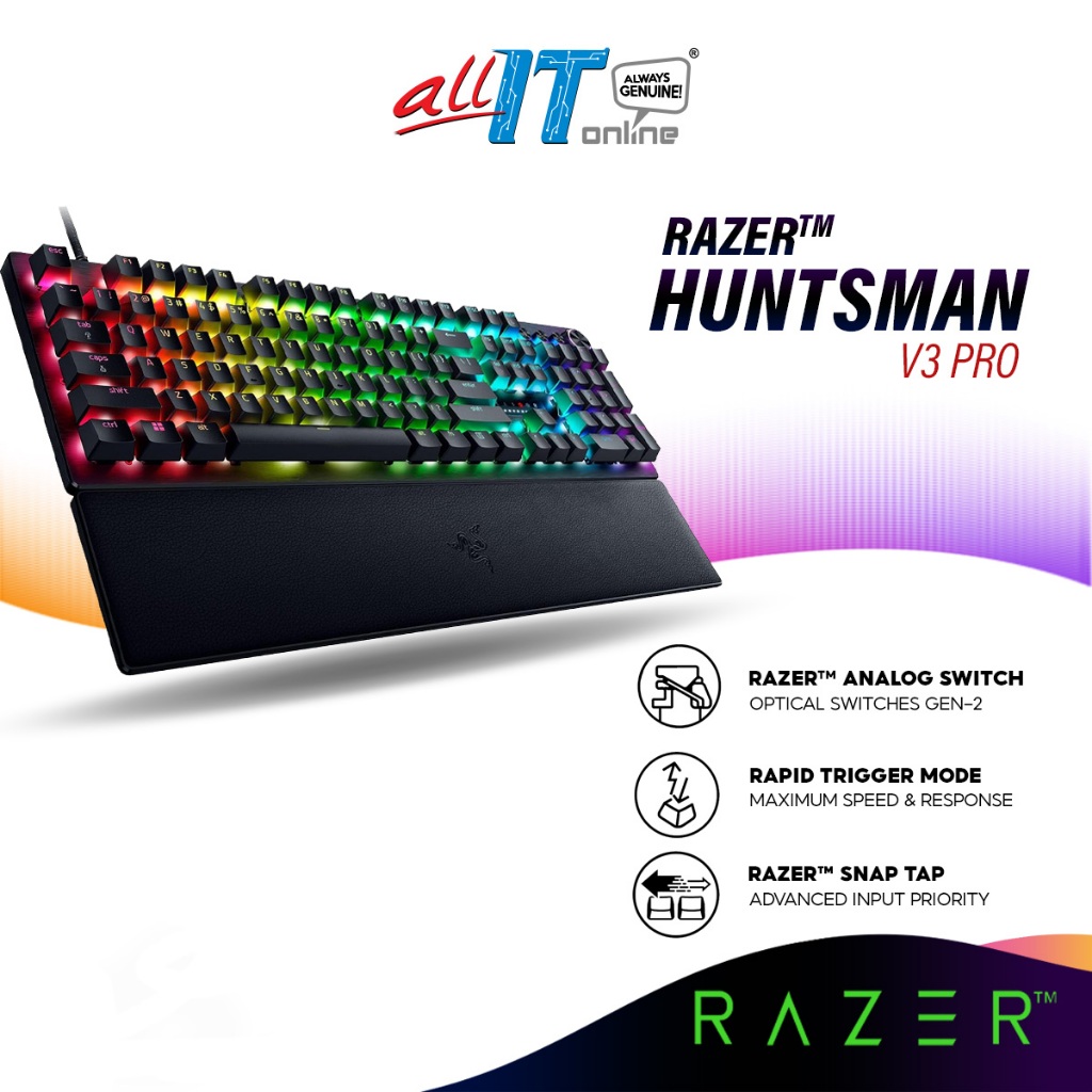 Razer Huntsman V3 Pro / V3 Pro TKL / V3 Pro Mini Wired Gaming Keyboard with Razer™ Snap Tap ...