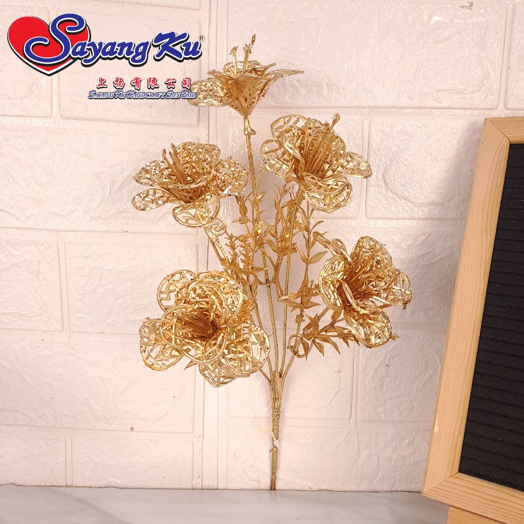 [READY STOCK] PELBAGAI BUNGA GOLD CANTIK CNY FLOWER GOLD 2025 ...