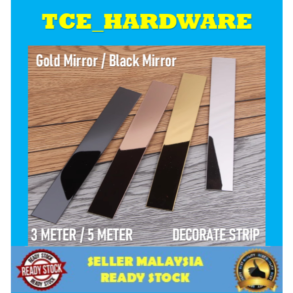 5 Meter / 3 Meter Mirror Stainless Steel Decorative Strip DIY Gold ...