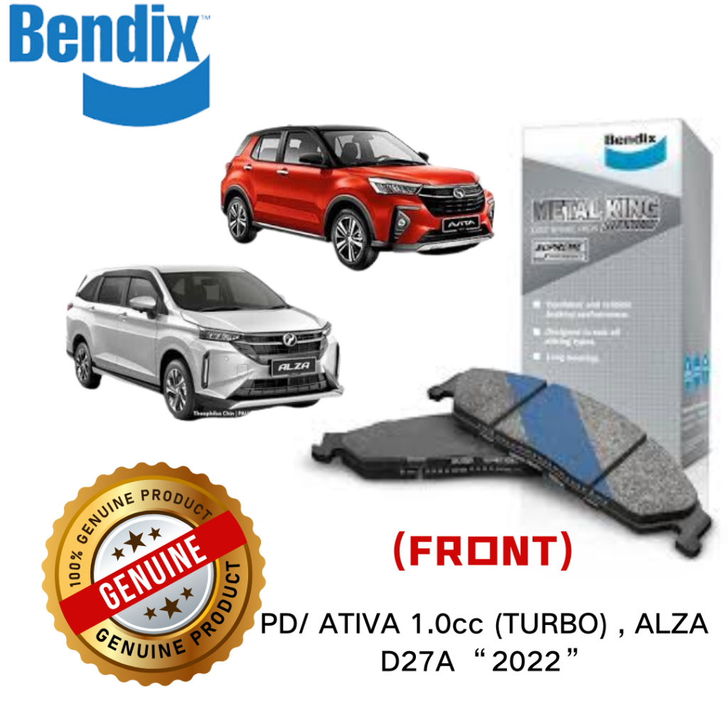 Original Bendix DB2587 MKT & GCT Front Brake Pad - Perodua Ativa 1.0cc ...
