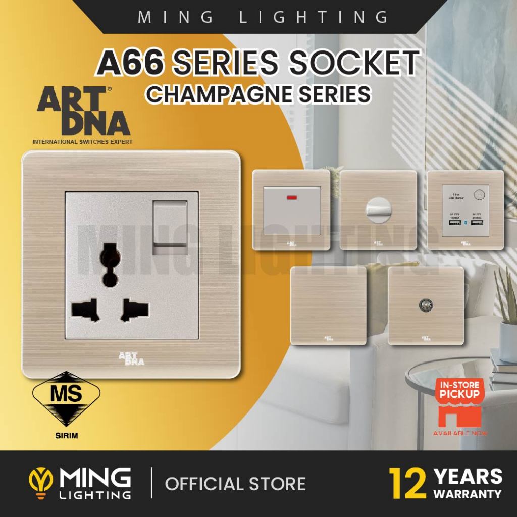 ARTDNA A66 Modern Wall Switch LED Indicator 13A 15A 16A 20A 45A ...