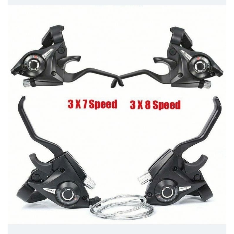Shimano Bicycle Derailleur MTB GEAR Shifter/Brake 3x8 Speeds 3 x 7 ...