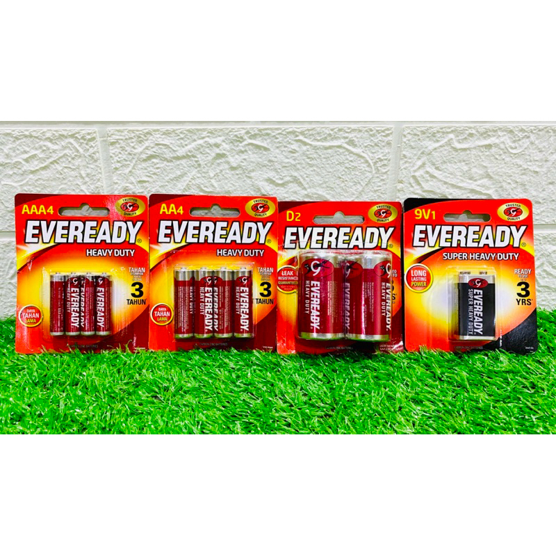 EVEREADY HEAVY DUTY & SUPER HEAVY DUTY BATTERY (AAA/AA/D/9V) | Shopee ...