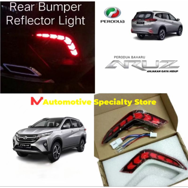 Perodua Aruz Rear Bumper Reflector LED Light Lamp 1 set 2 pcs with ...