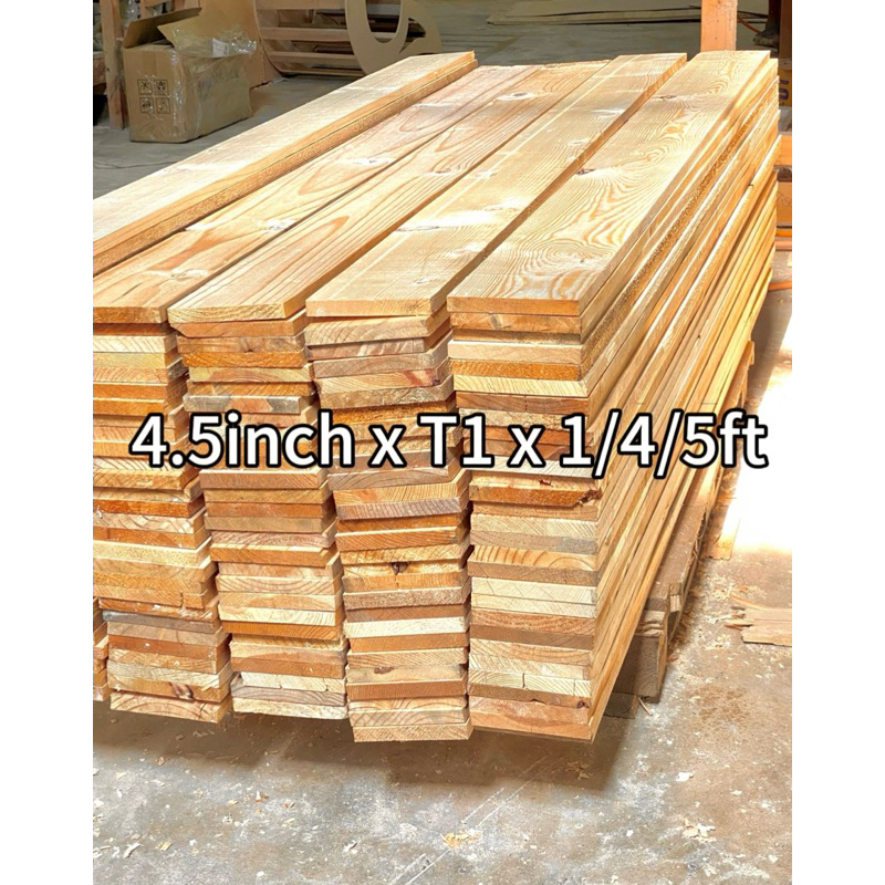 4.5 inch x T1 x 1/2/5ft Recycle pine wood / siap ketam / DIY / recon ...