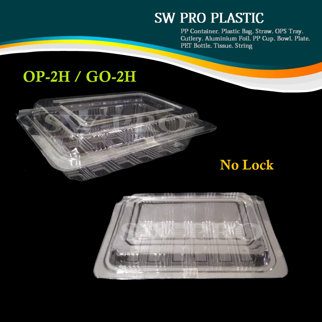 OP-02H / TP-2H / GO-2H Plastic Tray Clear Container No Lock/ Bekas ...
