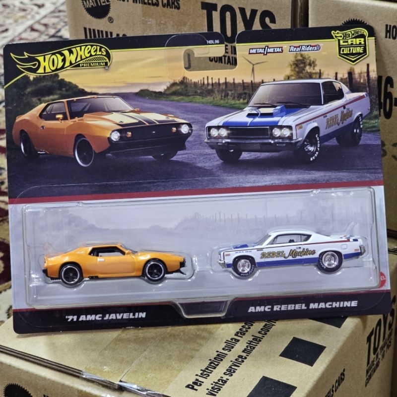 HOT WHEELS PREMIUM '71 AMC JAVELIN + AMC REBEL MACHINE TWIN PACK ...