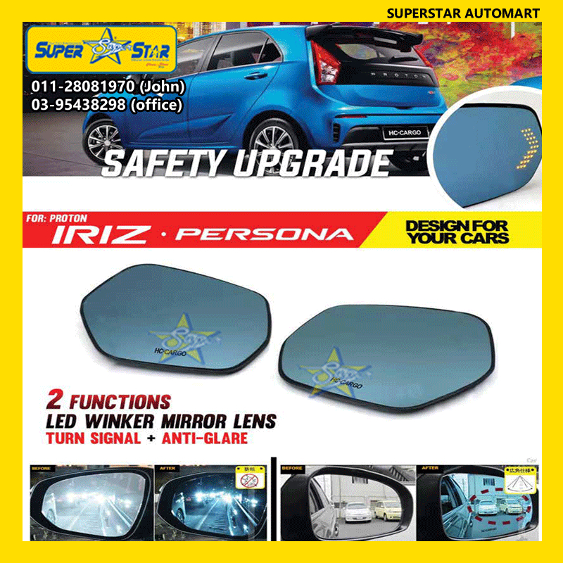 Proton Iriz Persona 2016-2019 HC Cargo Rear View Side LED Winker Mirror ...