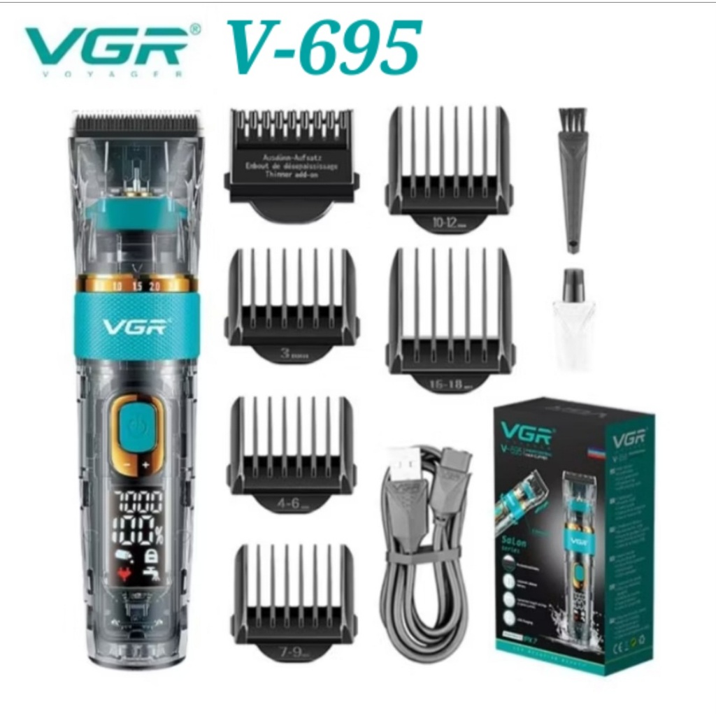 Original VGR V-695 Professional Hair Clipper Salon Series with Ceramic & Powder Metallurgic IPX ...