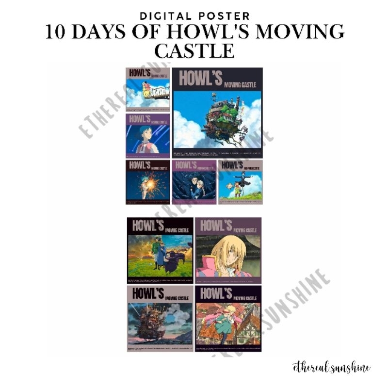 Studio Ghibli Digital Poster | 10 Days of Howl's Moving Castle Digital ...