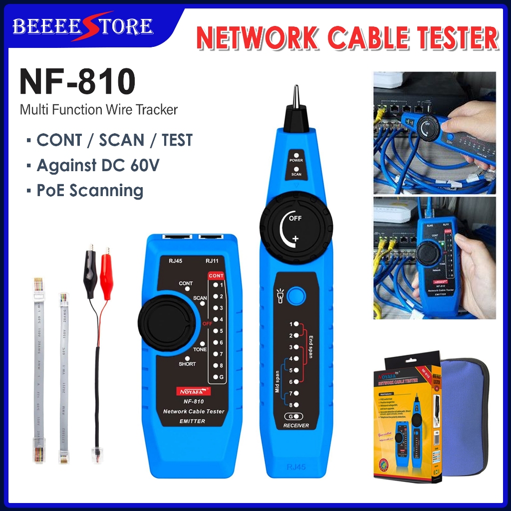 Noyafa NF-810 Network & Telephone Cable Tracker with Wire Map Testing ...