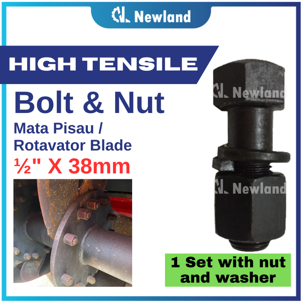 Bolt & Nut Mata Pisau Tractor (½" X 1⅝") | Shopee Malaysia