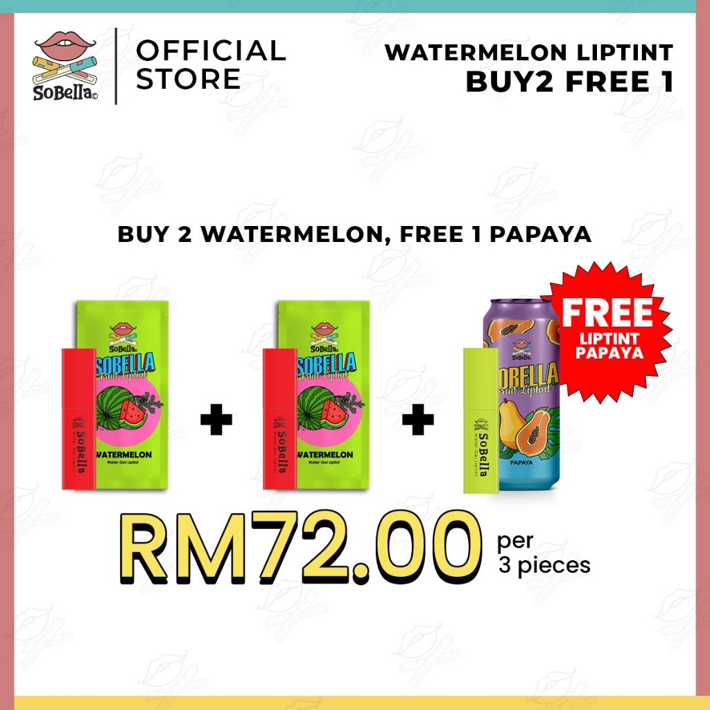 Sobella Liptint ( Watermelon, Papaya, Rambutan ) | Shopee Malaysia