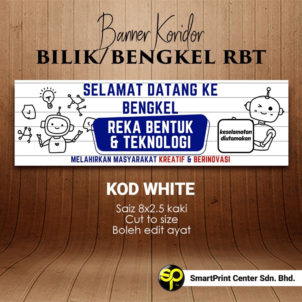 BANNER KORIDOR BILIK/BENGKEL RBT SAIZ 8 X 2.5 KAKI | Shopee Malaysia