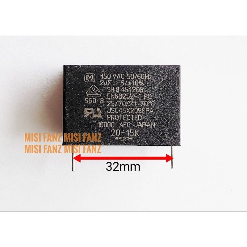 2uf 450vac Matsushita Capacitor Pin type for air conditioning receiver ...