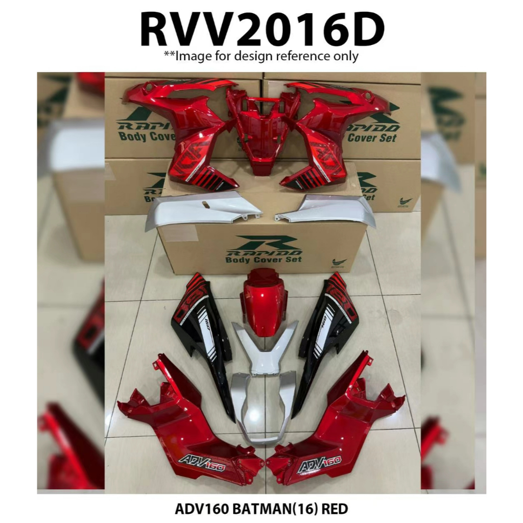 Cover Set Rapido Honda ADV160 ADV 160 BATMAN (16) Red Motor Body Set ...