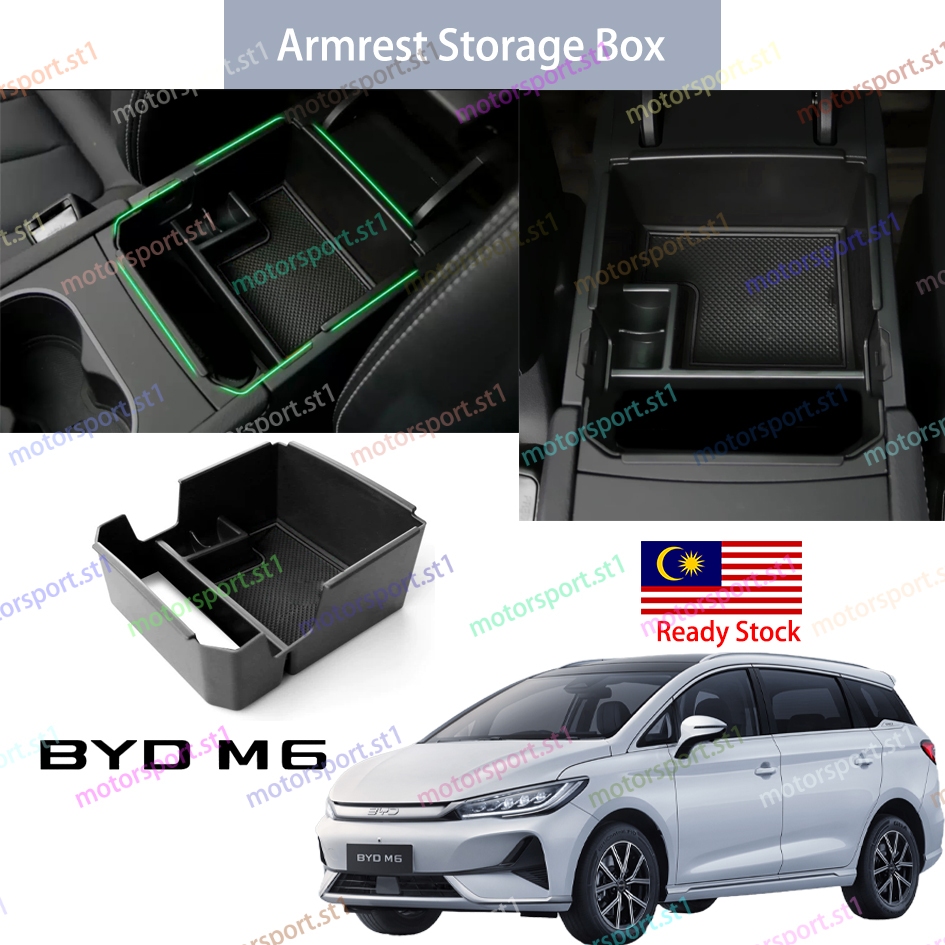 [READY STOCK] BYD M6 Armrest Storage Box Front Tray Center Console ...