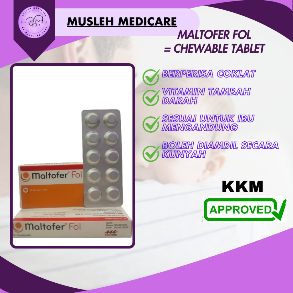 MALTOFER FOL CHEWABLE TABLETS 30'S 100MG | Shopee Malaysia