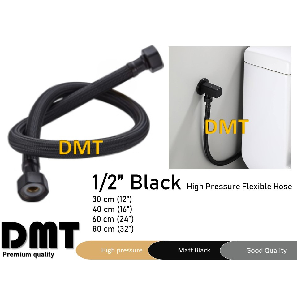 Black High Pressure Inlet Hose / Stainless Steel Matte Black / Pipe ...