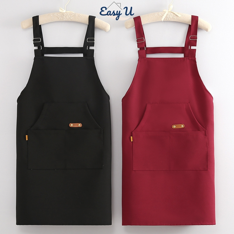 Canvas Apron Adjustable Shoulder Straps | Kitchen Cooking Apron Cafe ...