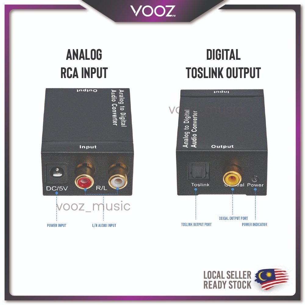 [My Stock] Analog to Digital Audio Converter ADC Mini Toslink Converter ...