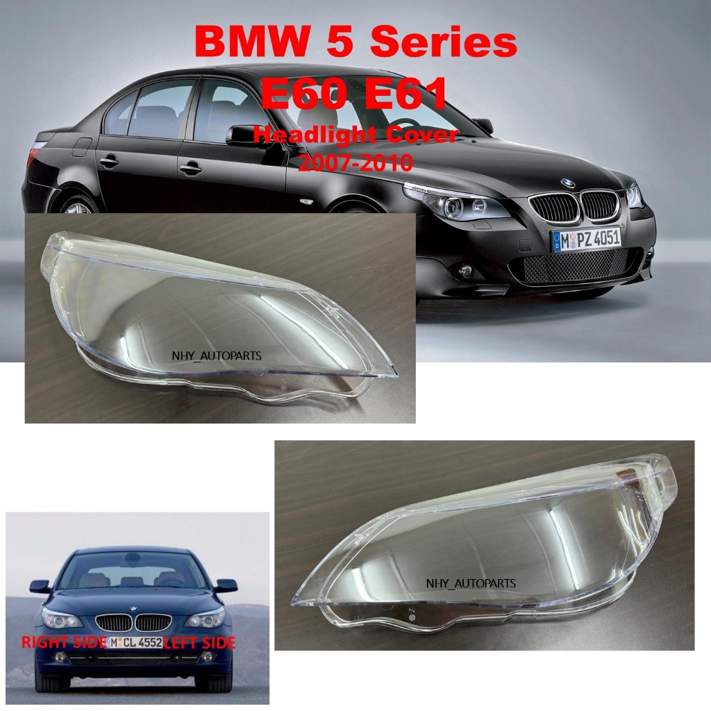 BMW 5 Series 520 525 530i E60 E61 head lamp cover 2004-2010 head lamp ...